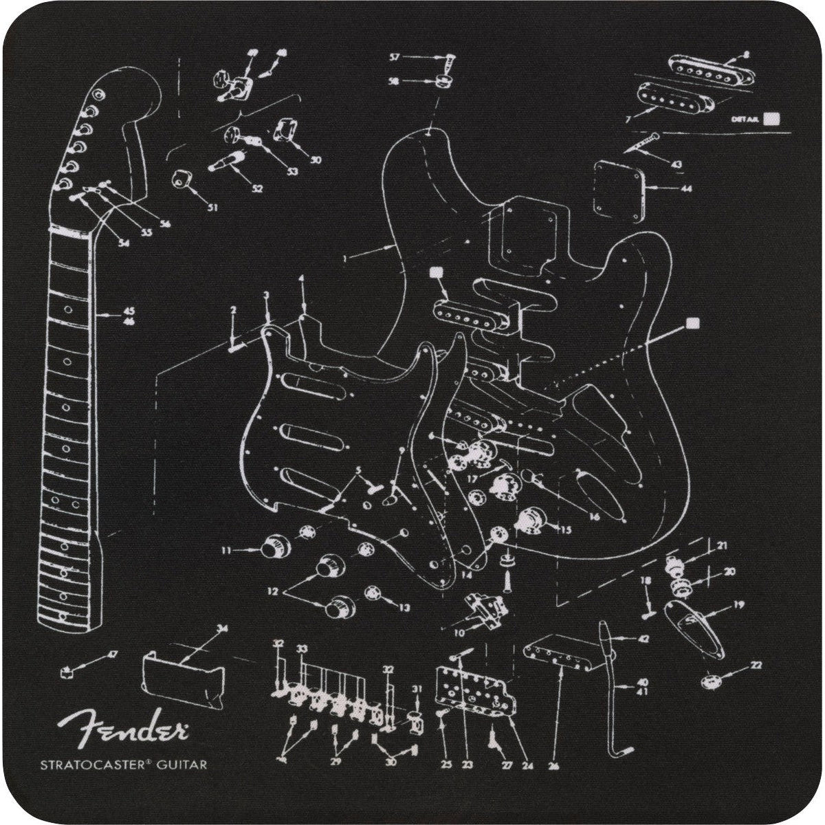Fender Exploded Stratocaster Mouse Pad-Black – Music World Academy